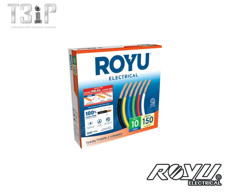 ROYU ELECTRICAL THHN WIRES awg#14 (2mm)- up to 250mm - T3IP Trading