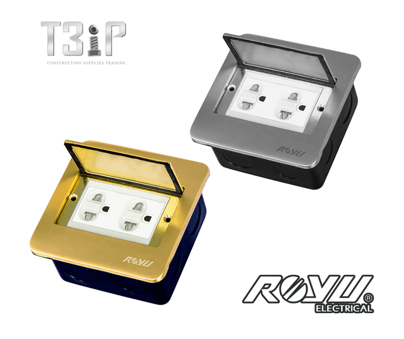 Square Floor Receptacle with Duplex Universal Outlet with Ground ...