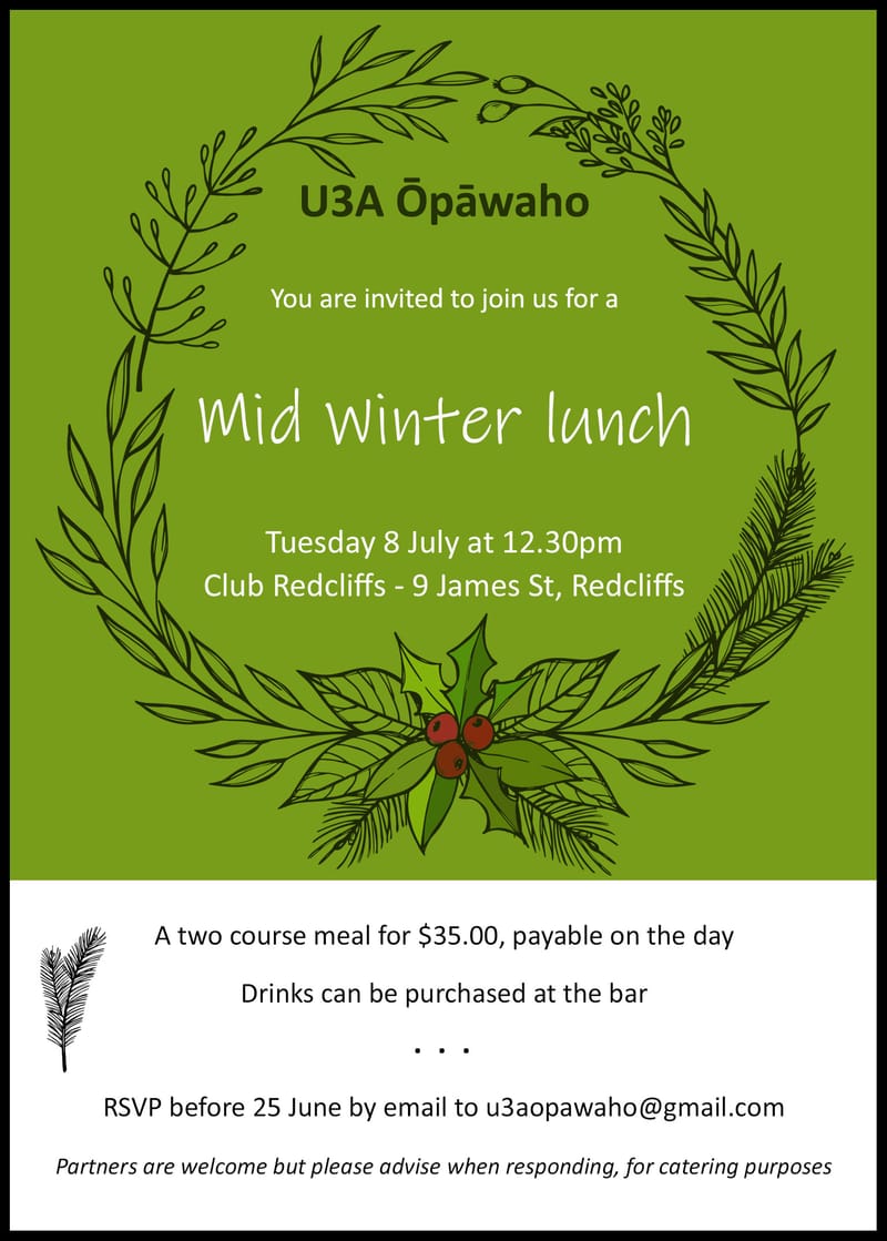 U3A Ōpāwaho - U3A Ōpāwaho