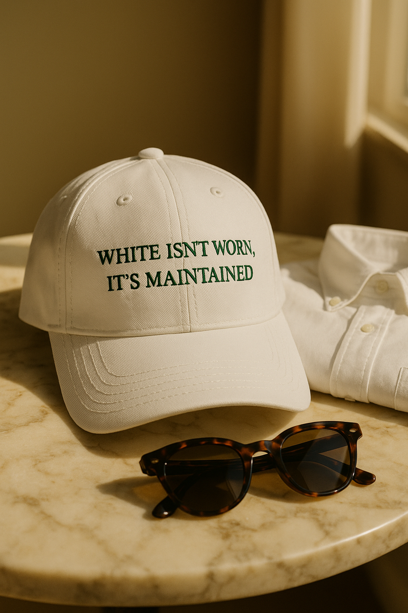 White isnt worn, its maintained- Classy Cap (#FFFFFF) - Hex Needle