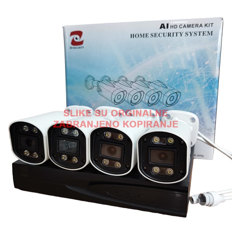 POE Komplet ZO SECURITY – 4 IP kamere 5MP + NVR | 4K video nadzor