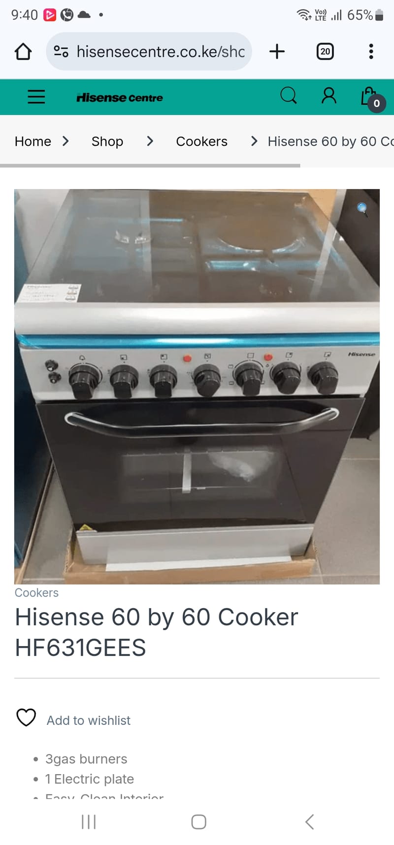 HISENSE STANDING COOKER - Urban Home Appliances