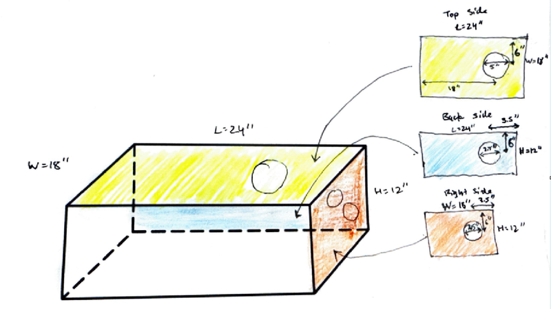 Acrylic Box with Hinged Lid and Laser Cut Holes - PlexiBoxes4u