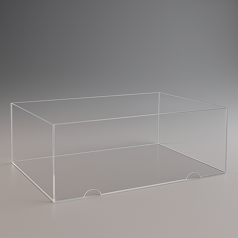 Custom Acrylic 5-Sided Laboratory Box with Laser Cut Holes - PlexiBoxes4u