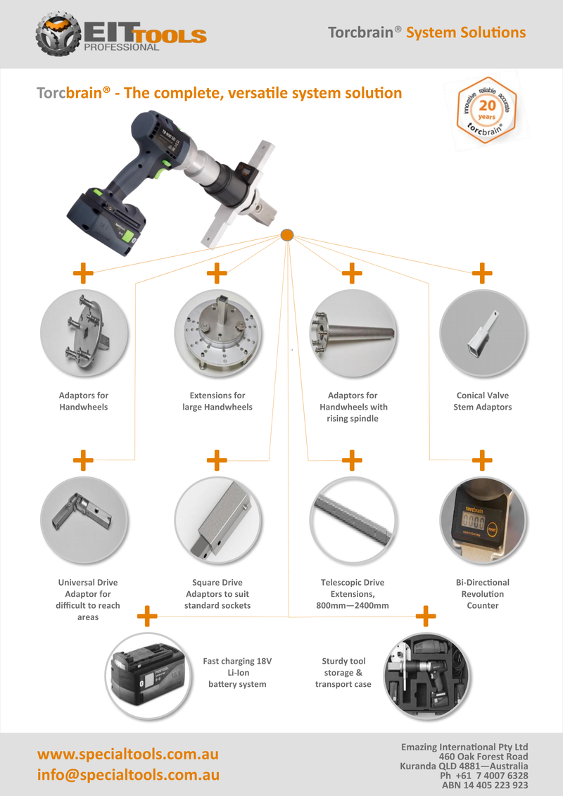 Torcbrain Cordless Portable Valve Actuator Accessories