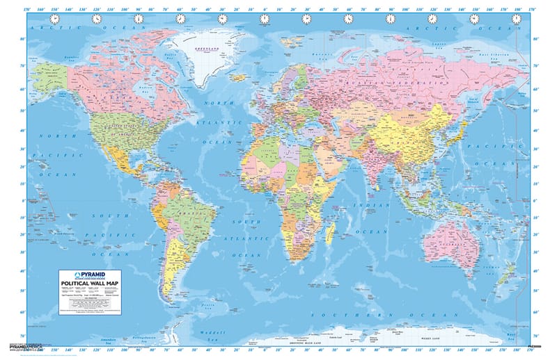 World Map - Political - 11X17 Poster