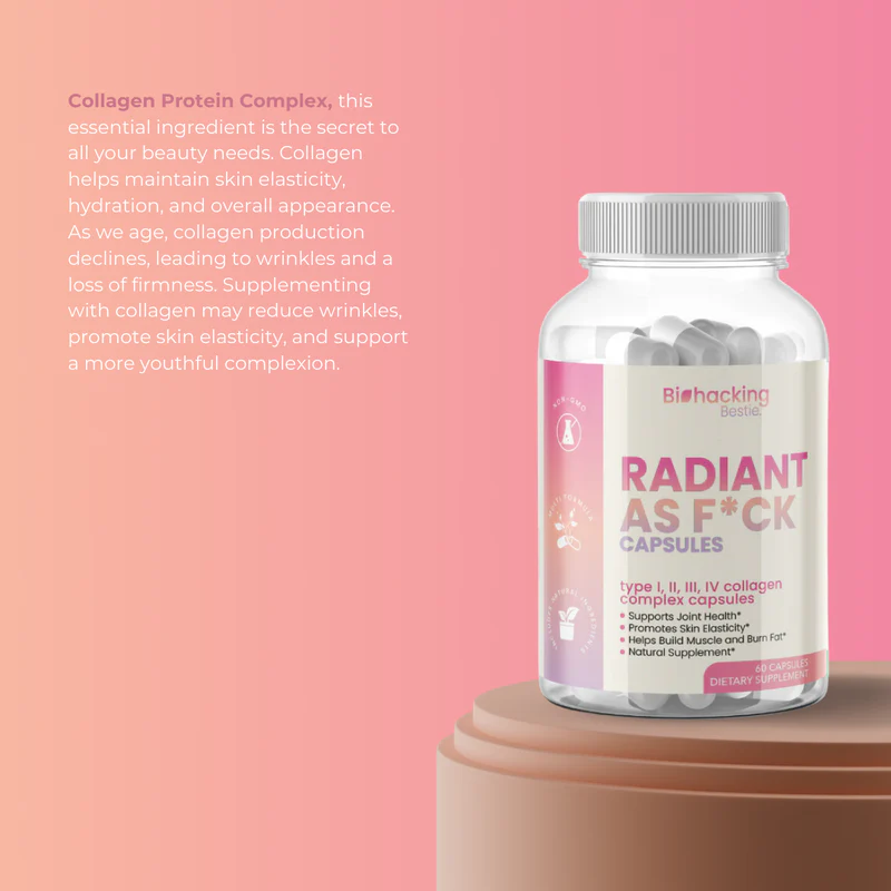 Biohacking Beastie. RADIANT AS F*CK COLLAGEN 90 CAPSULES