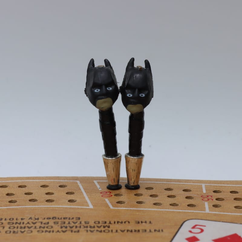 Superman in Black Cribbage Pegs - KRAZY KUSTOM CRIBBAGE PEGS (Since 2016)