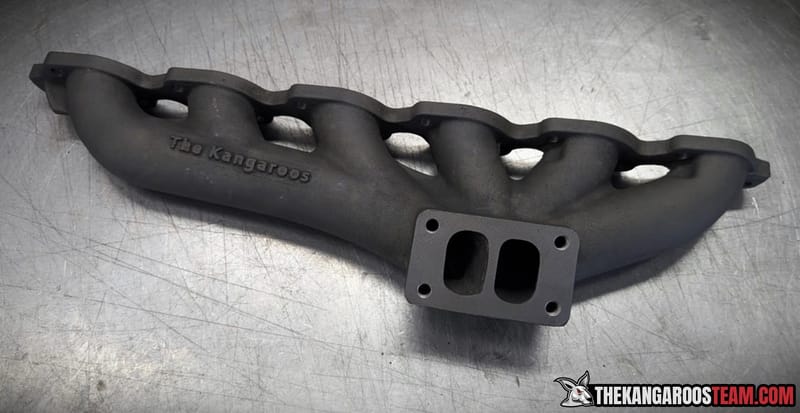 M103 Cast Iron T3 Twin Scroll Turbo Manifold - The Kangaroos Team