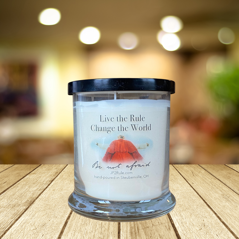 Live the Rule, Change the World, St. John Paul II candle - WCI