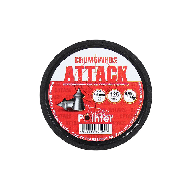 Chumbinho Attack 5.5mm 125 unidades - Pointer