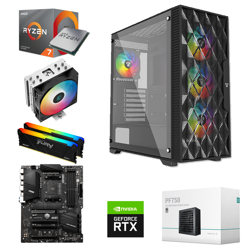 GAMING PC AMD RYZEN 7 5700X3D // RTX 4060 TI 8GB // 8X2GB RAM DDR4