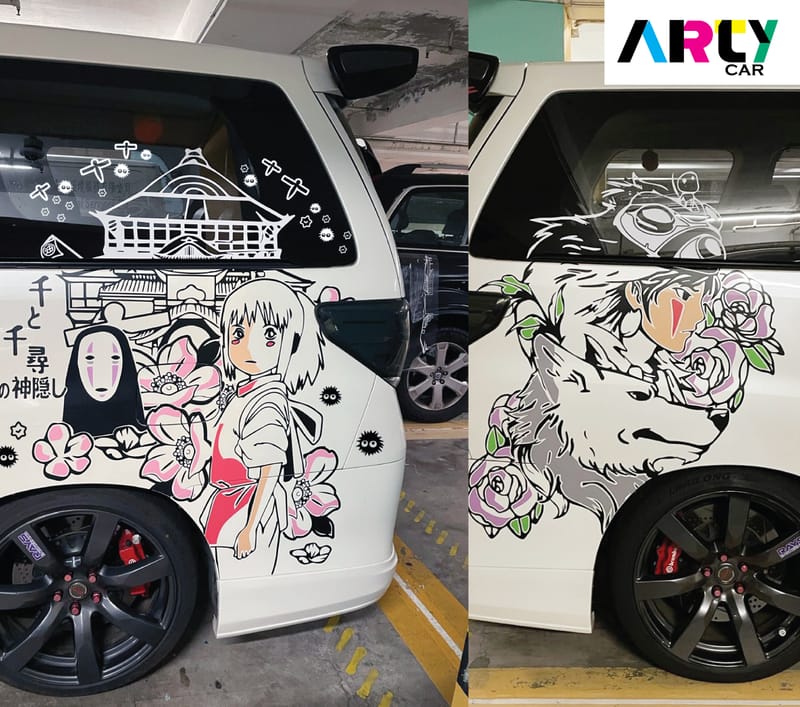ARTY CAR (CUSTOM-MADE) Car Deco - TOYOTA ALALPHARD (20) X もののけ姫 X 千と千尋の ...