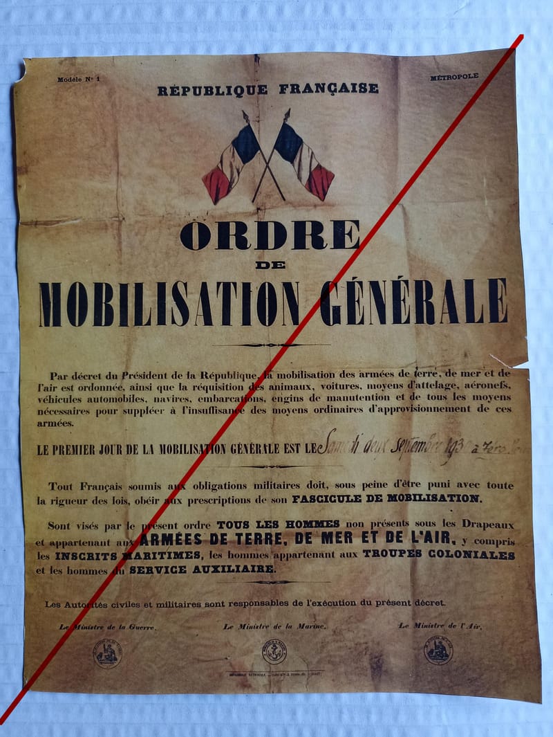 Cartel mobilisation générale (III Reich Hitler- Nazi- Alemania) WWII ...