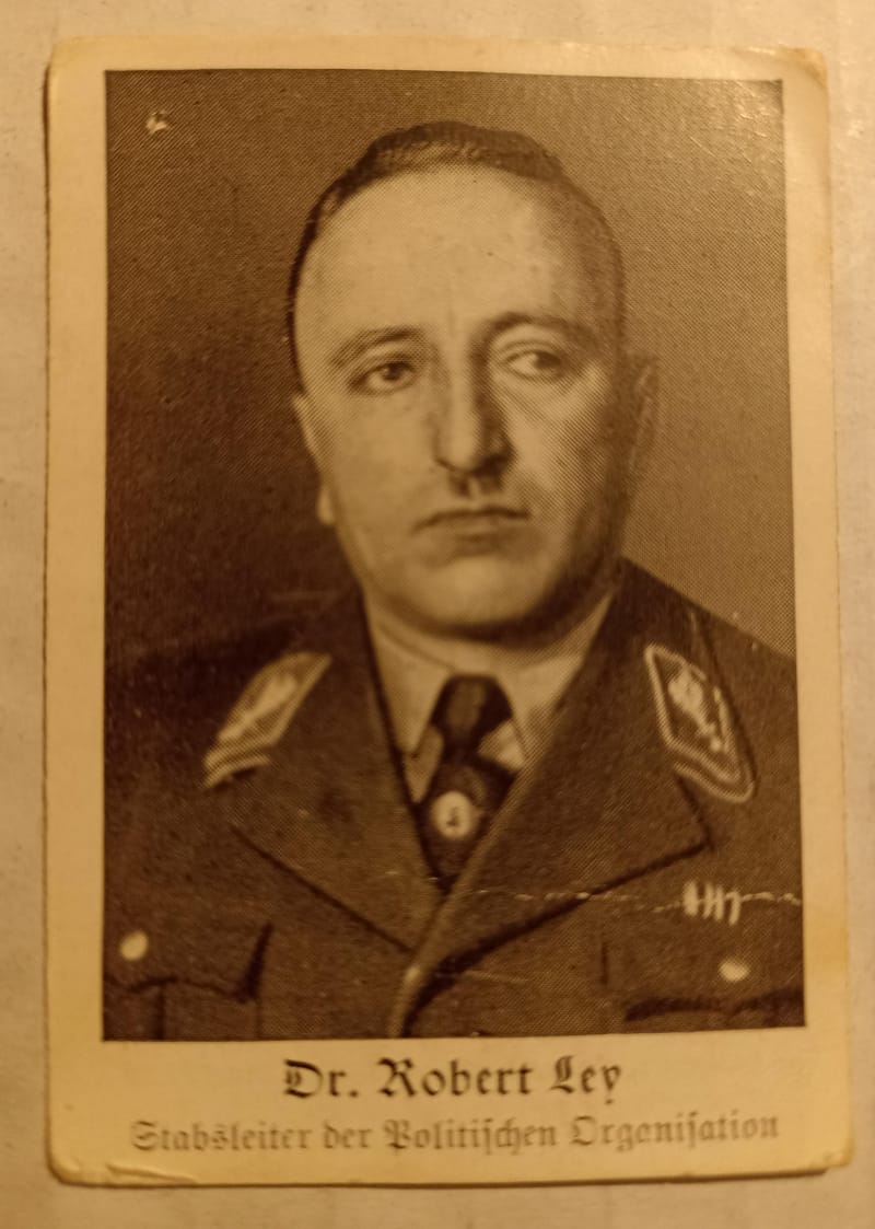 Foto cromo Dr.Robert Ley (III Reich Hitler- Nazi- Alemania) WWII - ATTICAE