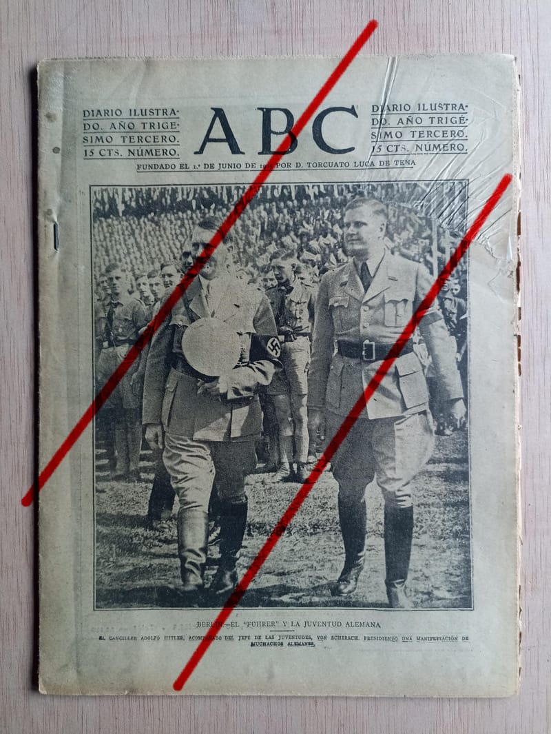 Periódico ABC Adolf Hitler y Von Schirach (III Reich Hitler- Nazi ...