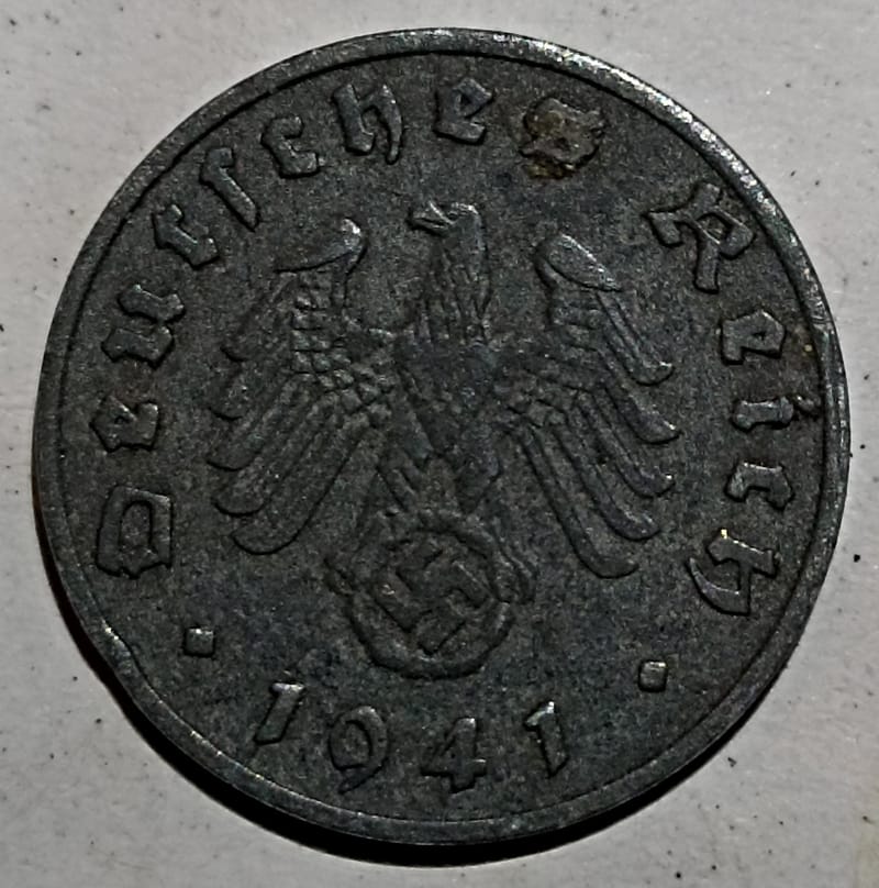Moneda original 1 Reichspfennig de 1941 G (III Reich Hitler- Nazi ...