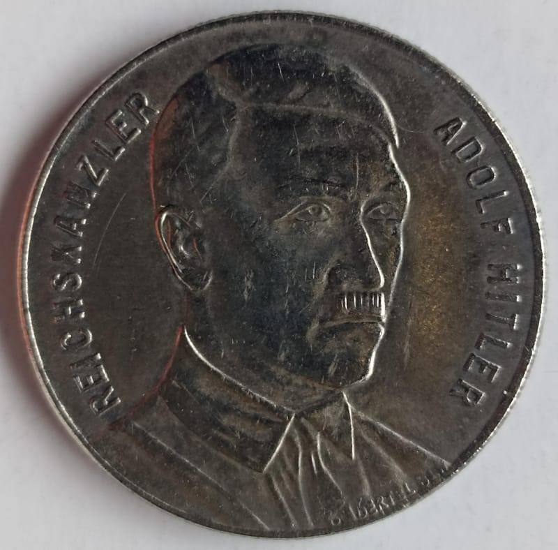 Moneda Adolf Hitler 1937 (III Reich Hitler- Nazi- Alemania) WWII - ATTICAE