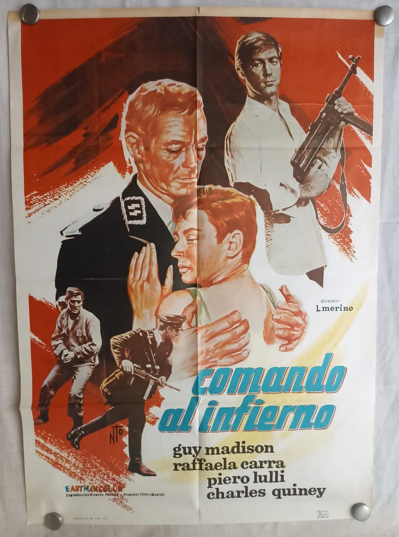 Comando al infierno, cartel de cine (III Reich Hitler- Nazi- Alemania) WWII - ATTICAE