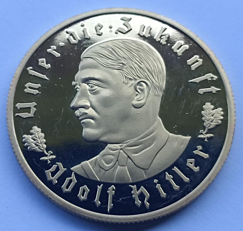 Moneda Adolf Hitler como Reichskanzler 1933 (III Reich Hitler- Nazi ...