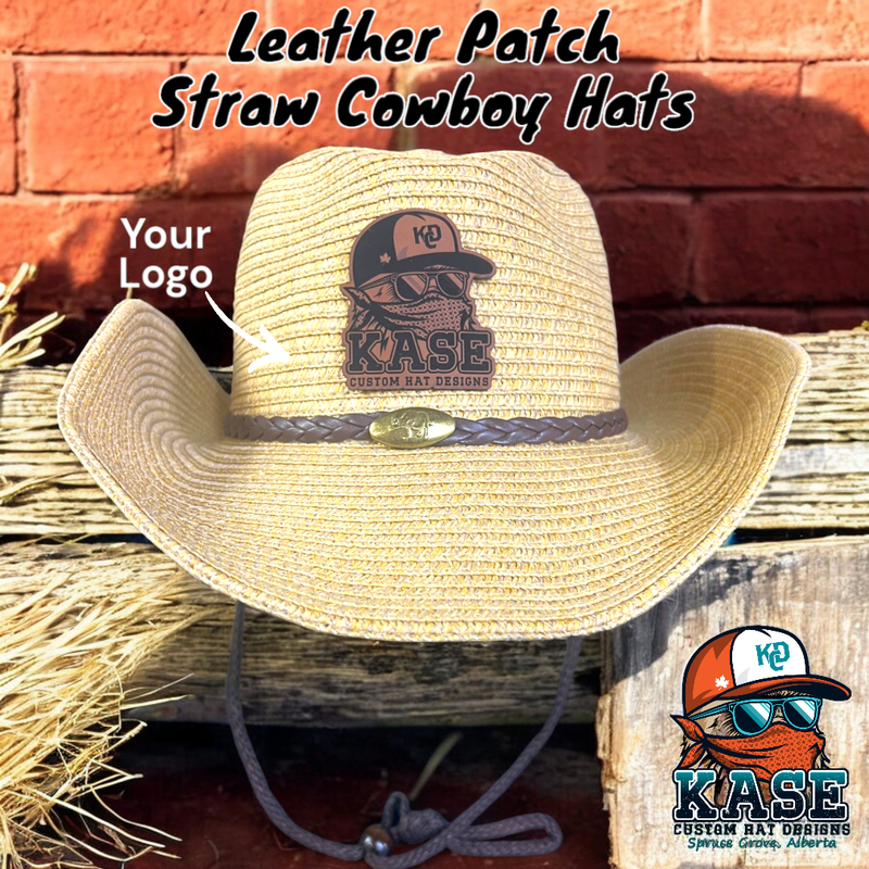 Custom Leather Patch - Cowboy Straw Hat