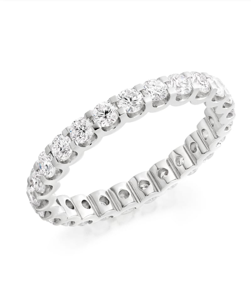 Platinum Claw Set Full Eternity Diamond Set Band - Glyn Griffiths
