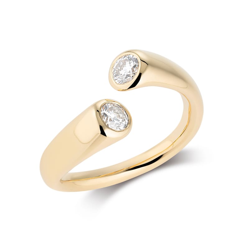 18ct Yellow Gold Diamond ‘Trumpet’ Style Ring - Glyn Griffiths