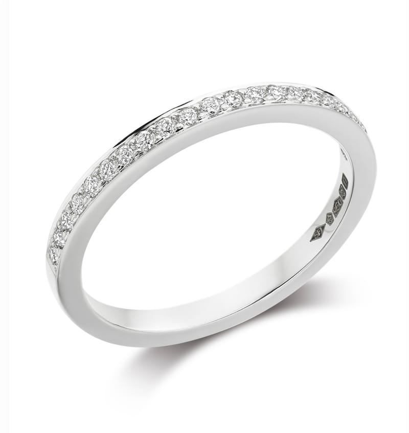Platinum Diamond Grain Set Eternity Band - Glyn Griffiths