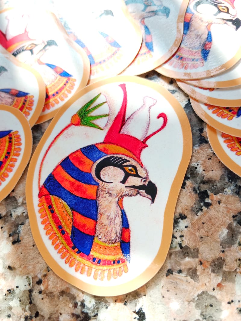 Horus and Lotus Stickers
