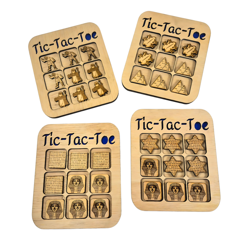 Passover Wooden Tic-Tac-Toe Game - .M.S.C