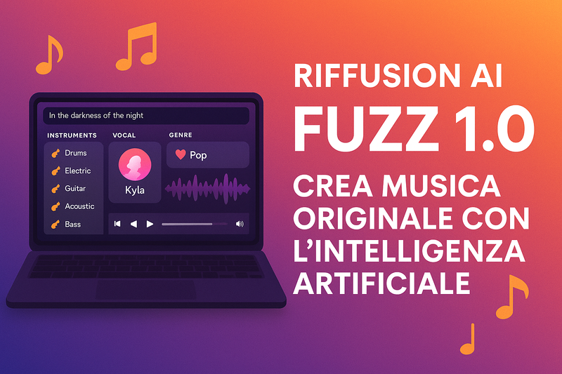 Riffusion AI con FUZZ 1.0: crea musica originale e commerciale