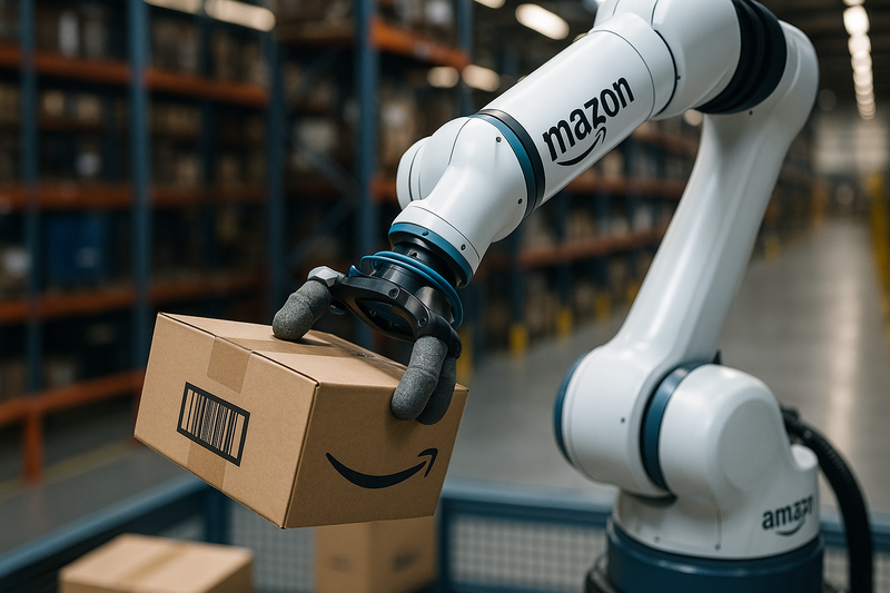 Amazon lancia un robot da magazzino con tecnologia tattile