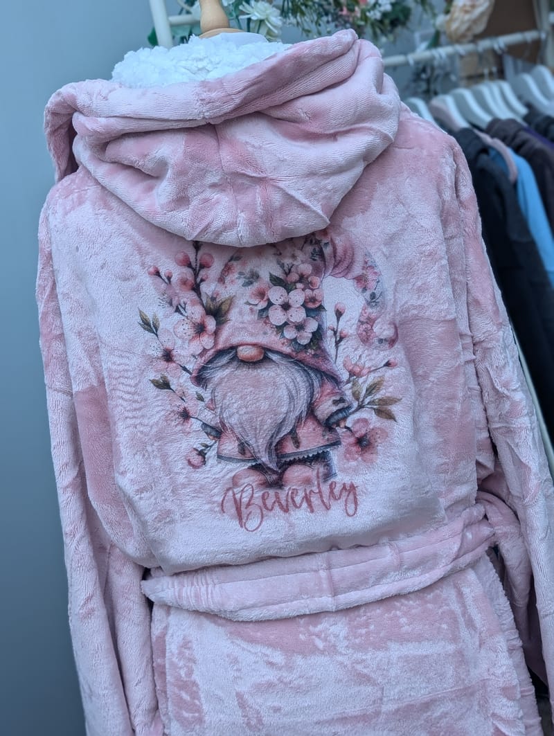Pink 'Highland Cow & Gonk' Dressing Gown