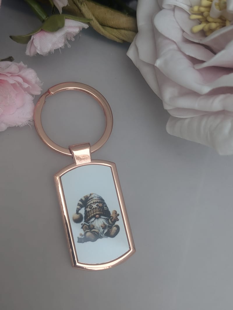 'Ginger-Man Gonk' Rose Gold Keyring