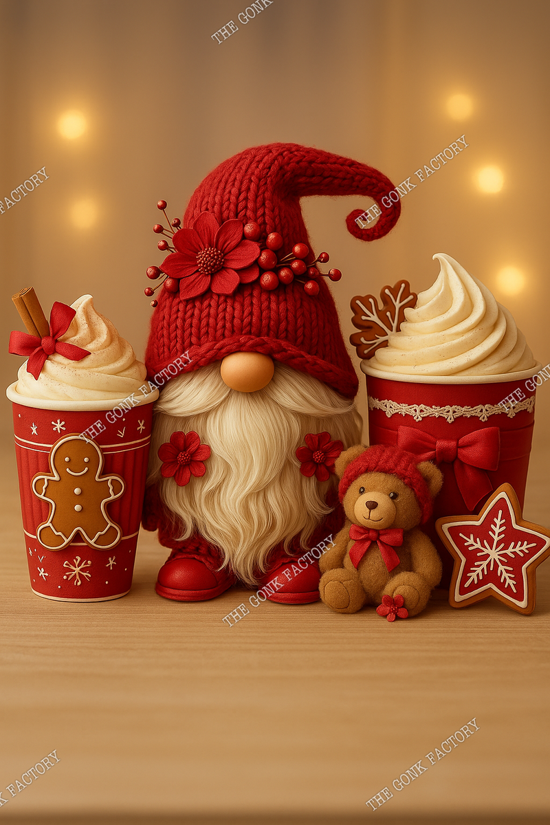 3D Red Gingerbread Swirl Gonk Download - THE GONK FACTORY