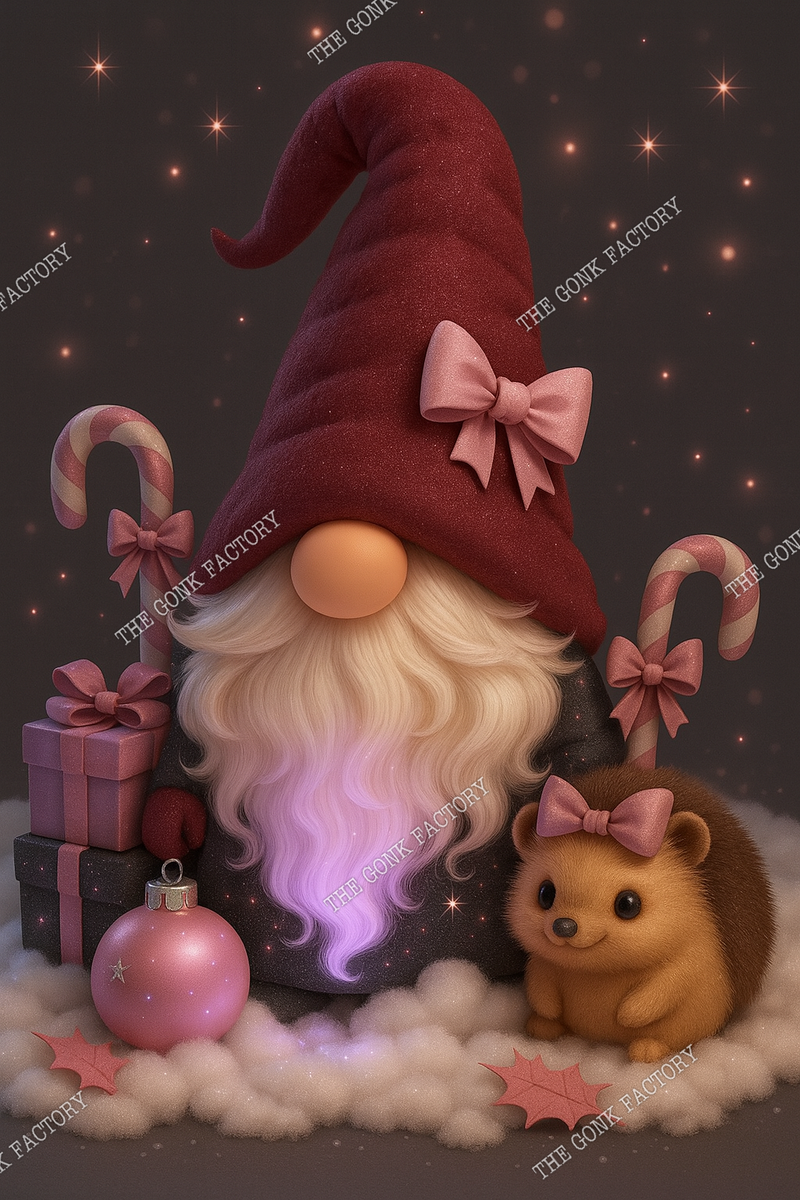 3D Pink Christmas Hedgehog Gonk Download - THE GONK FACTORY