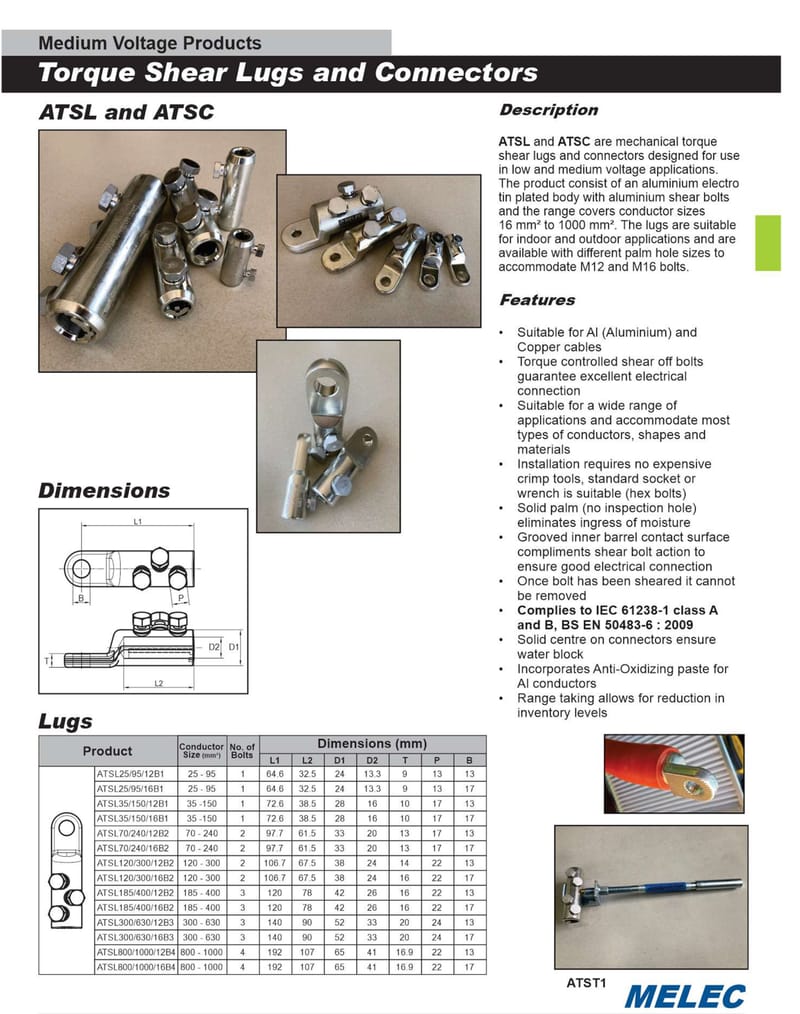 Torque Shear Lugs and Connectors