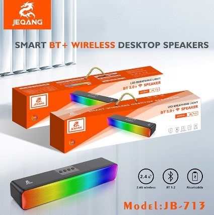 Jeqang JB-713 Wireless Bluetooth Speaker Long Home Outdoor Use LED RGB Light (H0 - أوفيس ون ...
