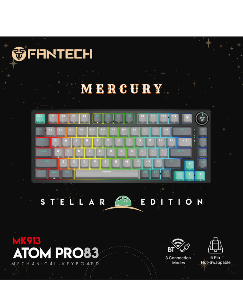 FANTECH ATOM PRO83 MK913 WIRELESS MECHANICAL GAMING KEYBOARD – TRI-MODE ...