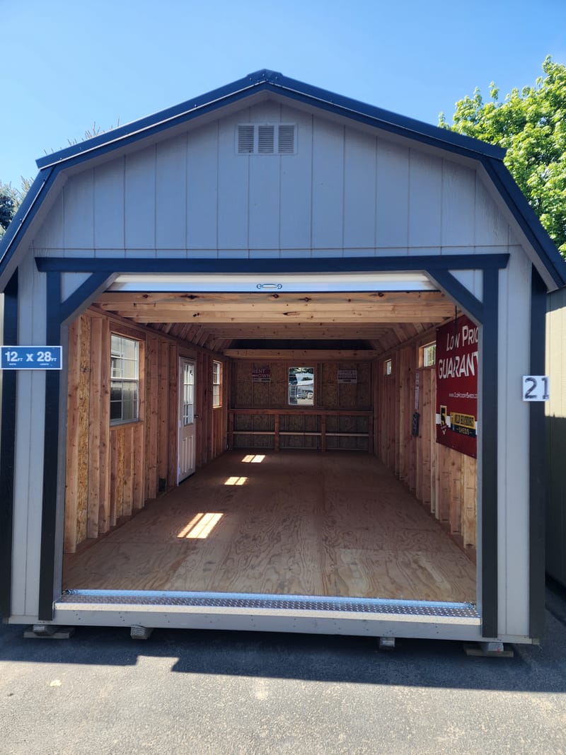 FRUITLAND LOT Old Hickory 12x28 Lofted Barn Garage w/7' walls 140 Snow ...