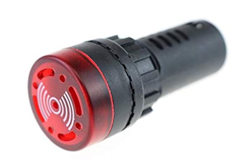 Zumbador con LED 24VDC rojo intermitente 22mm para tablero