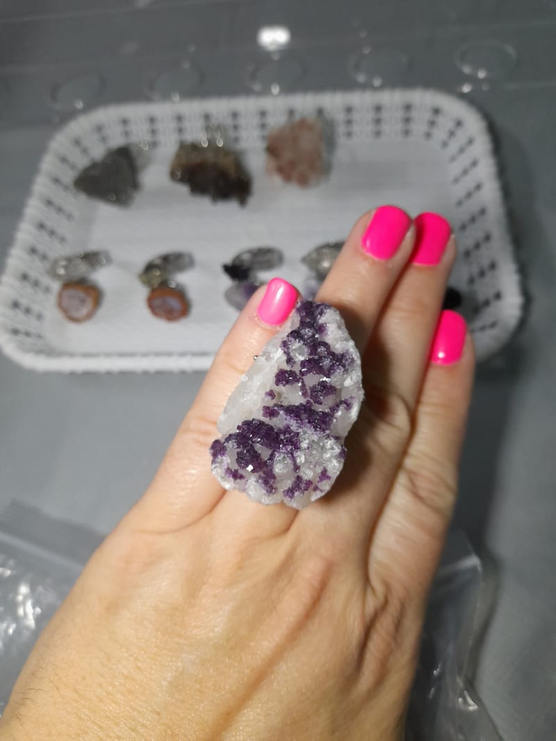 Adjustable Non-Silver Raw Specimen Ring #4 - Fluorite - Quantum Healing ...