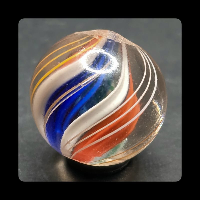 11/16" Capped Double Ribbon Core Swirl MINT - Mic'sMibs