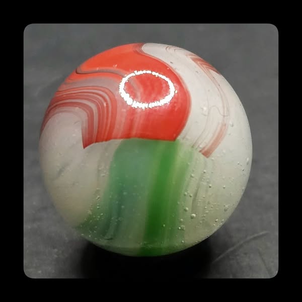 19/32"- Translucent Akro Oxblood Patch with blue blends Mint- - Mic'sMibs