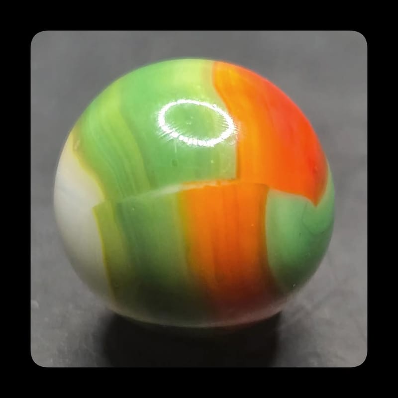 5/8"+ Marble King Tri colour Rainbow with yellow tracer =3/4's coverage ...