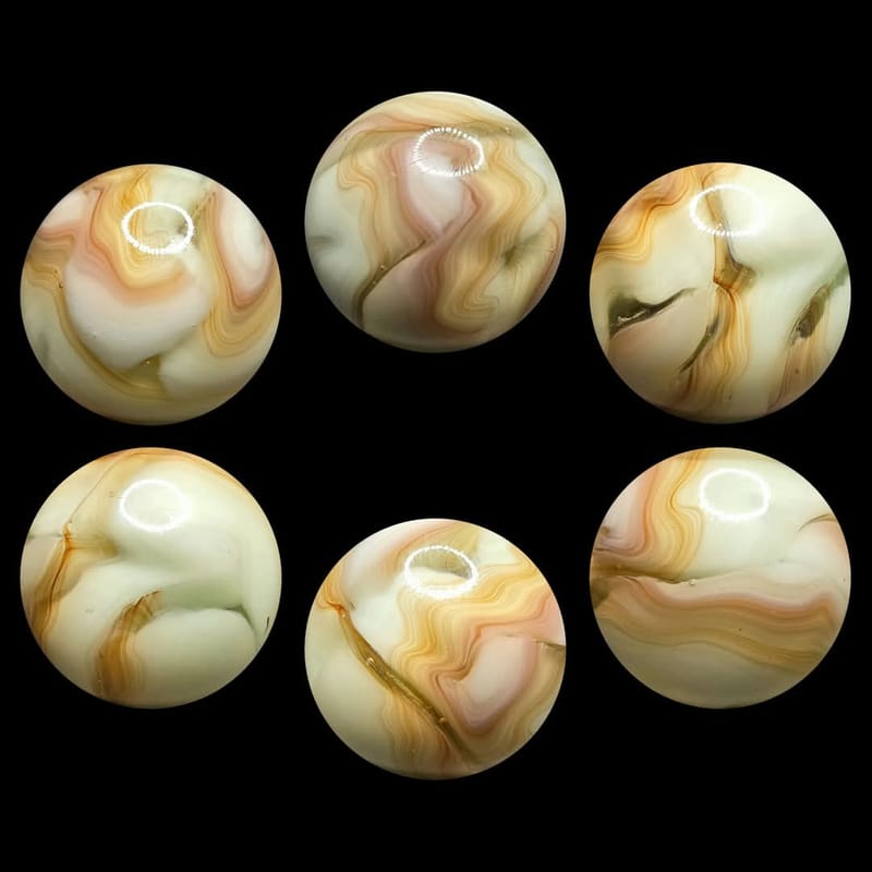 5/8" Sparkling Amber Base Wissmach Glass Heaton Swirl Mint/- - Mic'sMibs