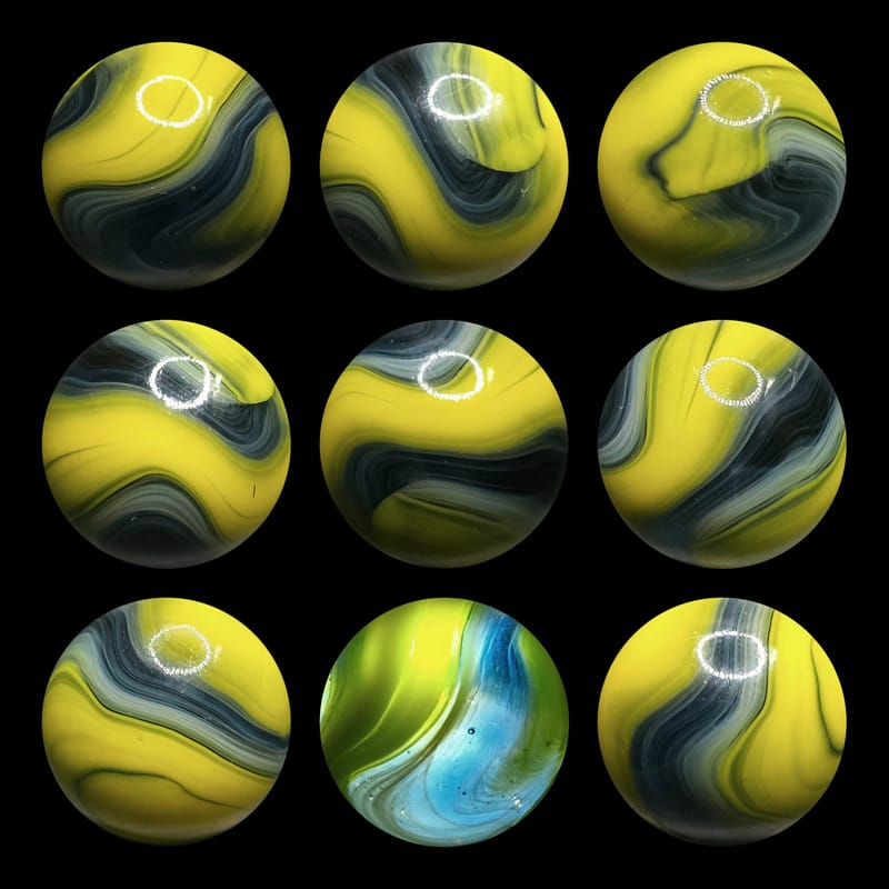 13/16" Superior Akro Superman Corkscrew Shooter w/dark tracers MINT ...