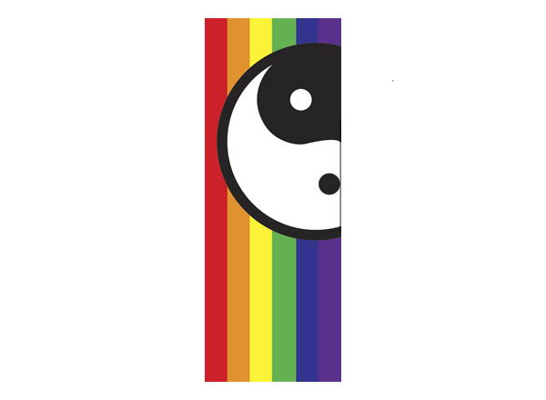 Rainbow Balance Banner Flag - skyblue leisure