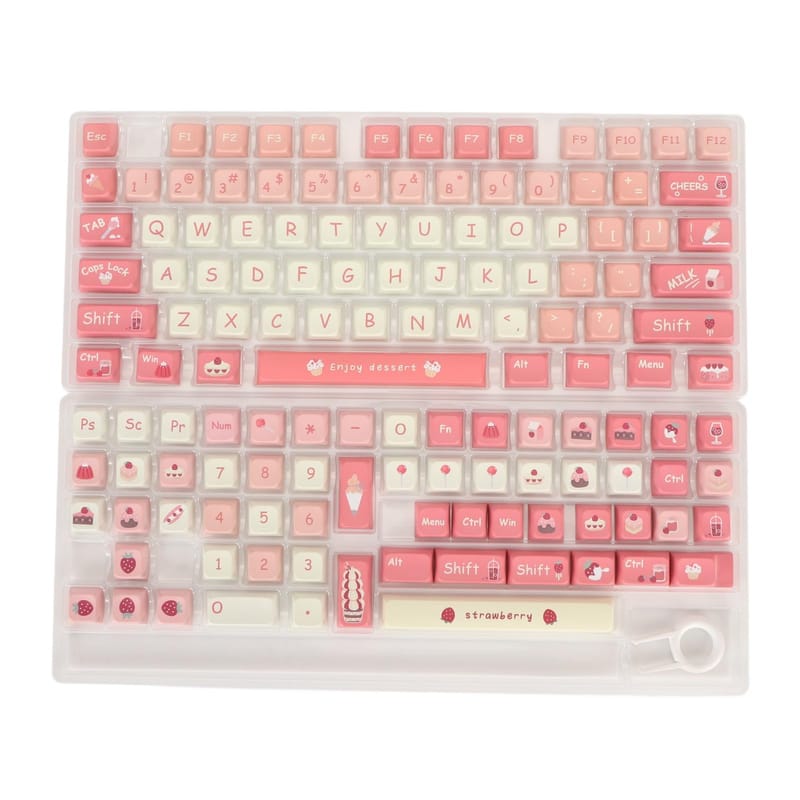CREAM STRAWBERRY KEYCAPS SET - CLOWN