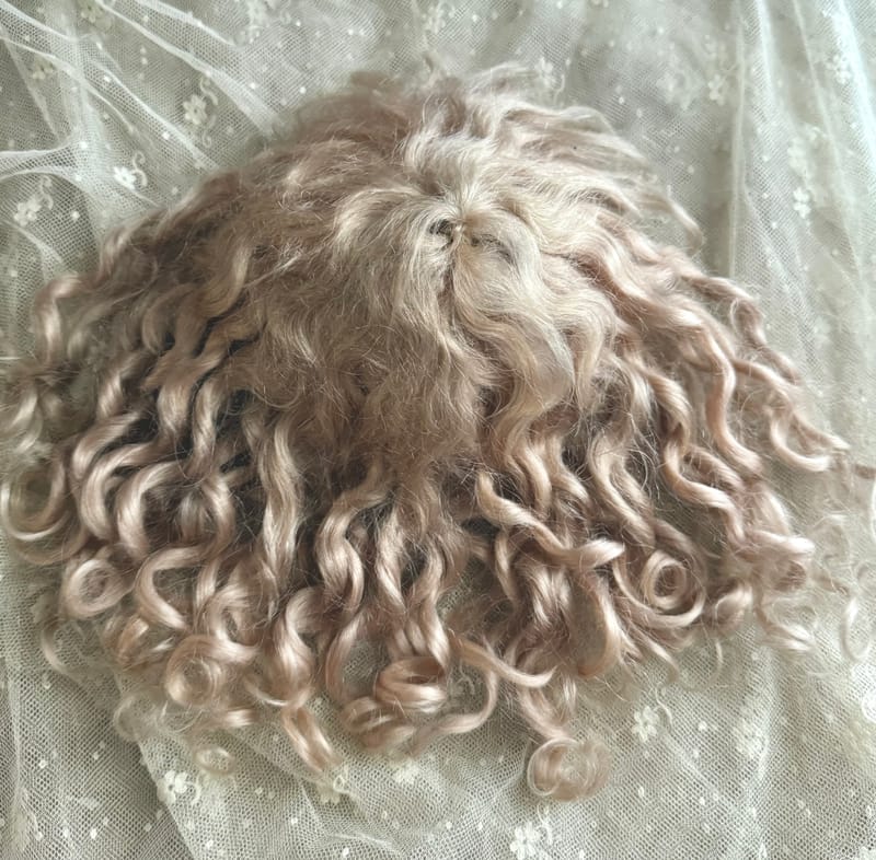 Gorgeous Blonde Antique Mohair Doll Wig - Hearts Will Play